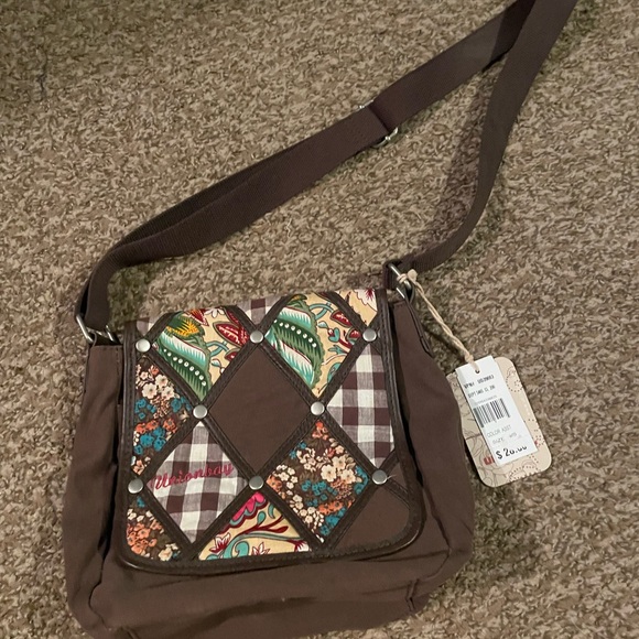 UNIONBAY | Bags | Unionbay Brown Crossbody Bag With Festive Pattern ...